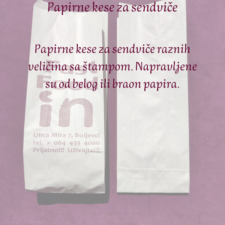 Natron kese za prehrambenu i farmaceutsku industriju